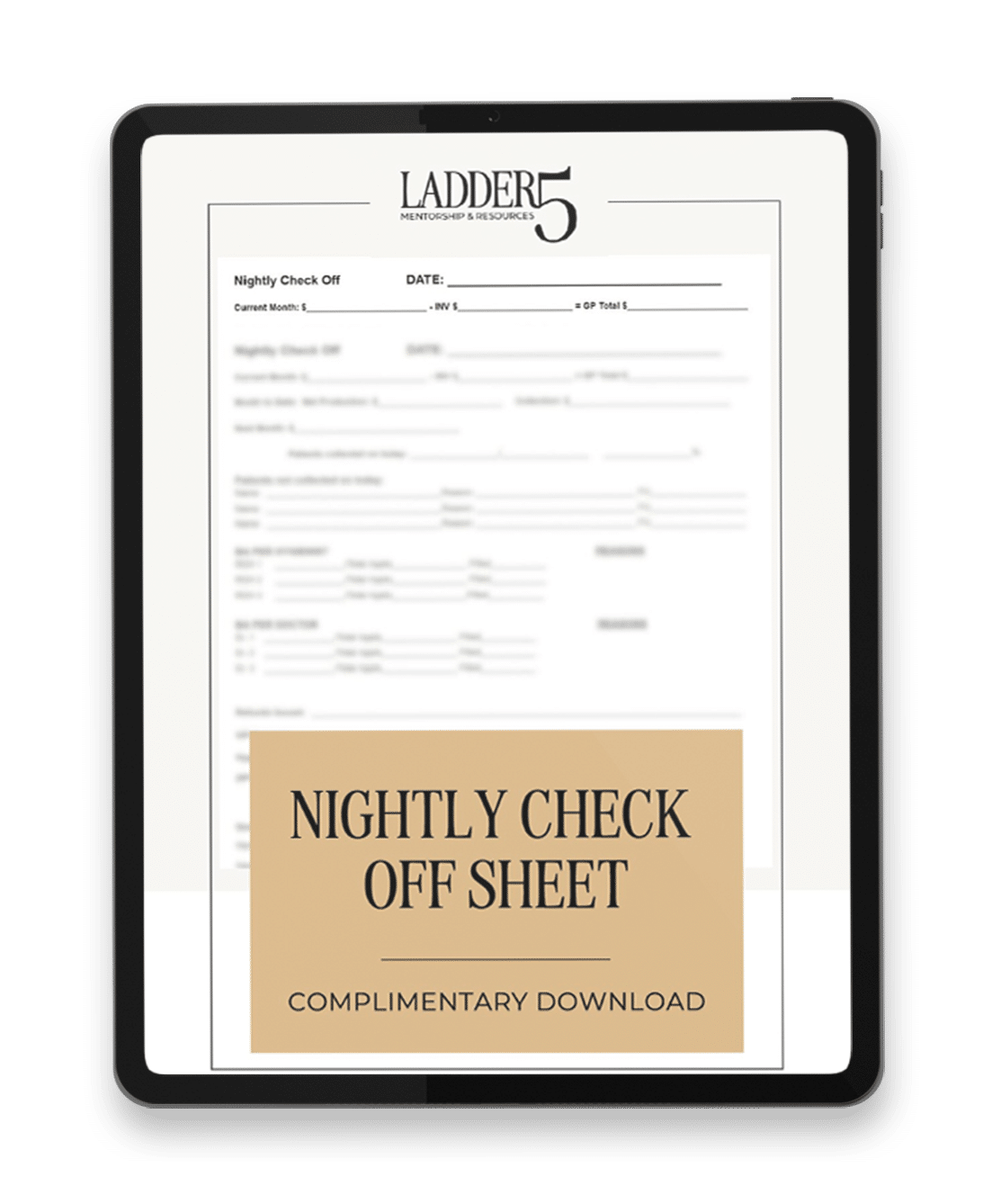 Nightly Check Off Sheet - Ladder5